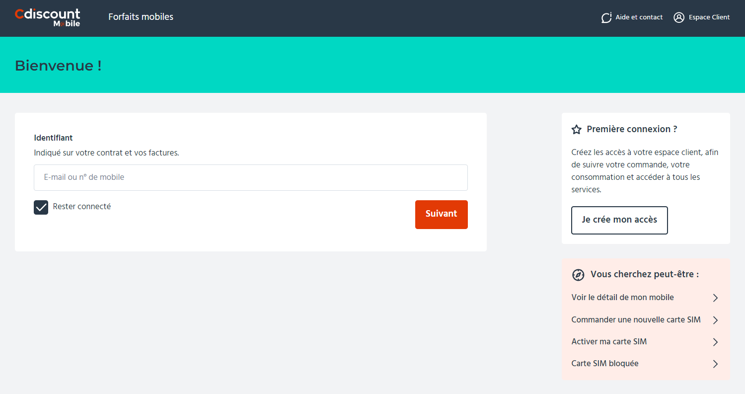 Comment accéder à l'espace client Cdiscount Mobile